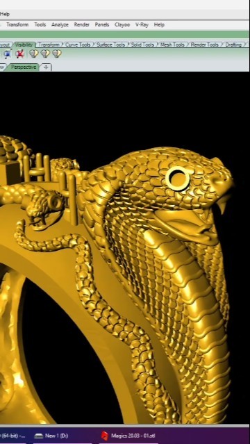 Snake Ring 💍 Jewellery Cad design #cad#goldjewellery #shorts - YouTube
