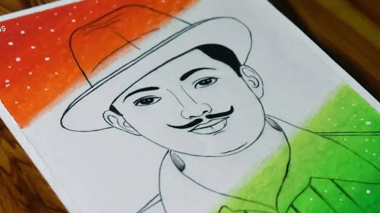 BHAGAT SINGH Drawing With oil Pastel / Step by Step / Republic day /art ...