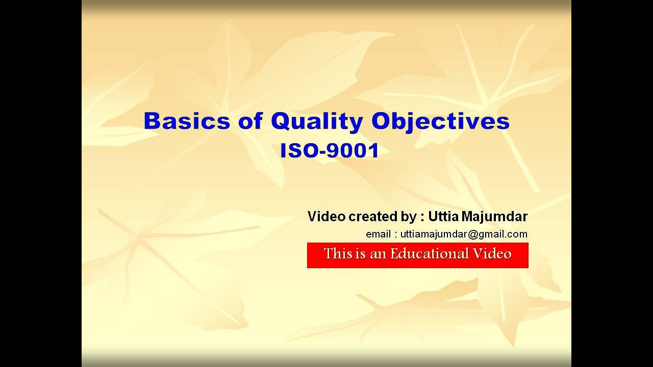 Basics of Quality Objectives - ISO 9001 - YouTube