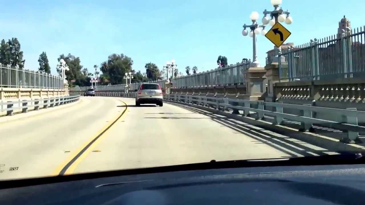 Crossing Pasadena's Colorado Boulevard bridge - YouTube