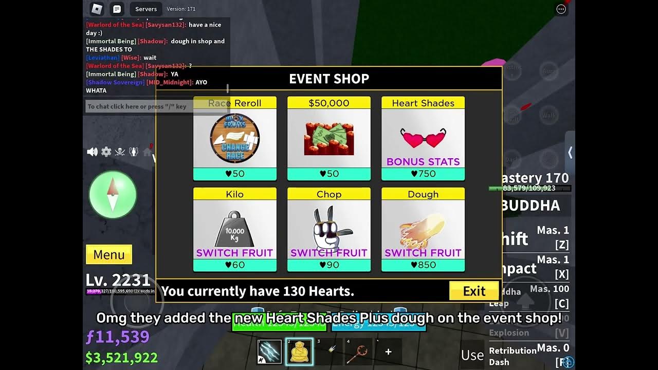 New valentines event shop |Blox Fruits| Heart shades and dough! - YouTube