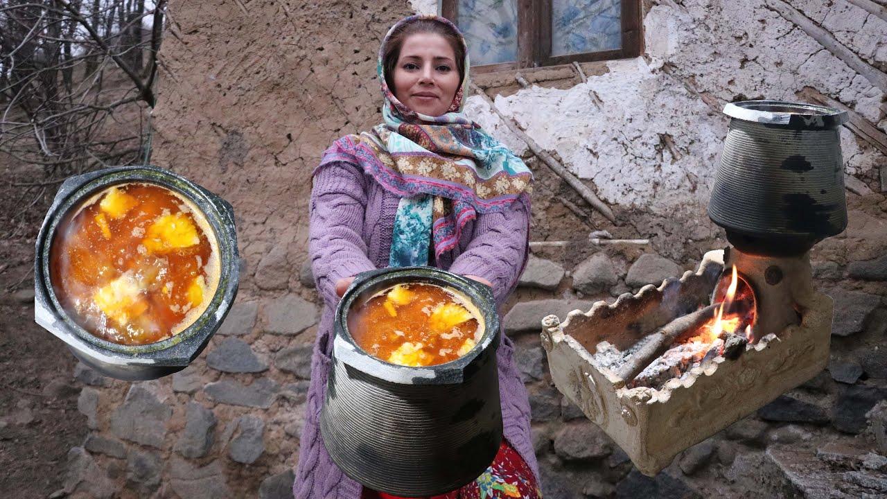 Rural Stone Pot DIZI ♧ Mutton Meat Broth & Fresh Village Bread in ...