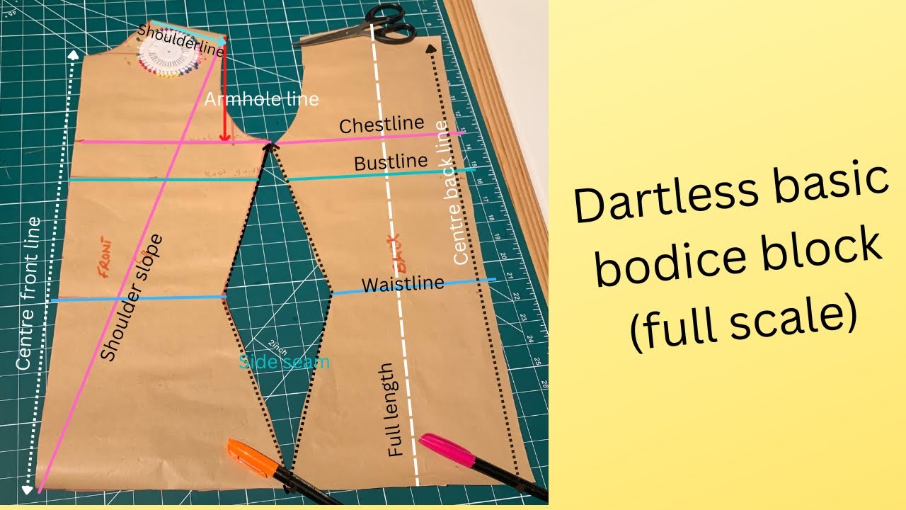 HOW TO D DRAFT A DARTLESS BASIC BODICE BLOCK FULL SCALE YouTube how-to-d-draft-a-dartless-basic-bodice-block-full-scale-youtube