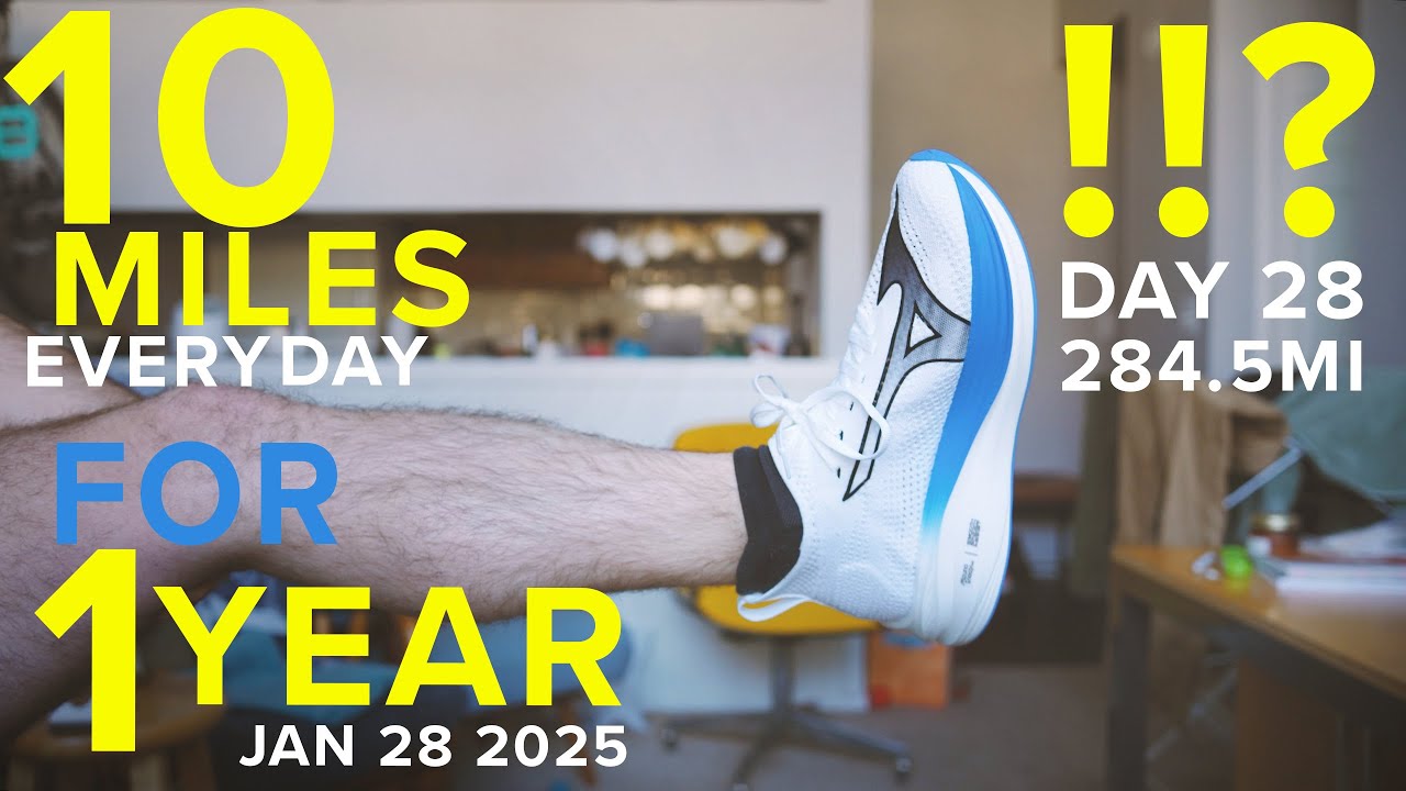 Running 10 Miles a day FOR A YEAR?! DAY 28!! - YouTube