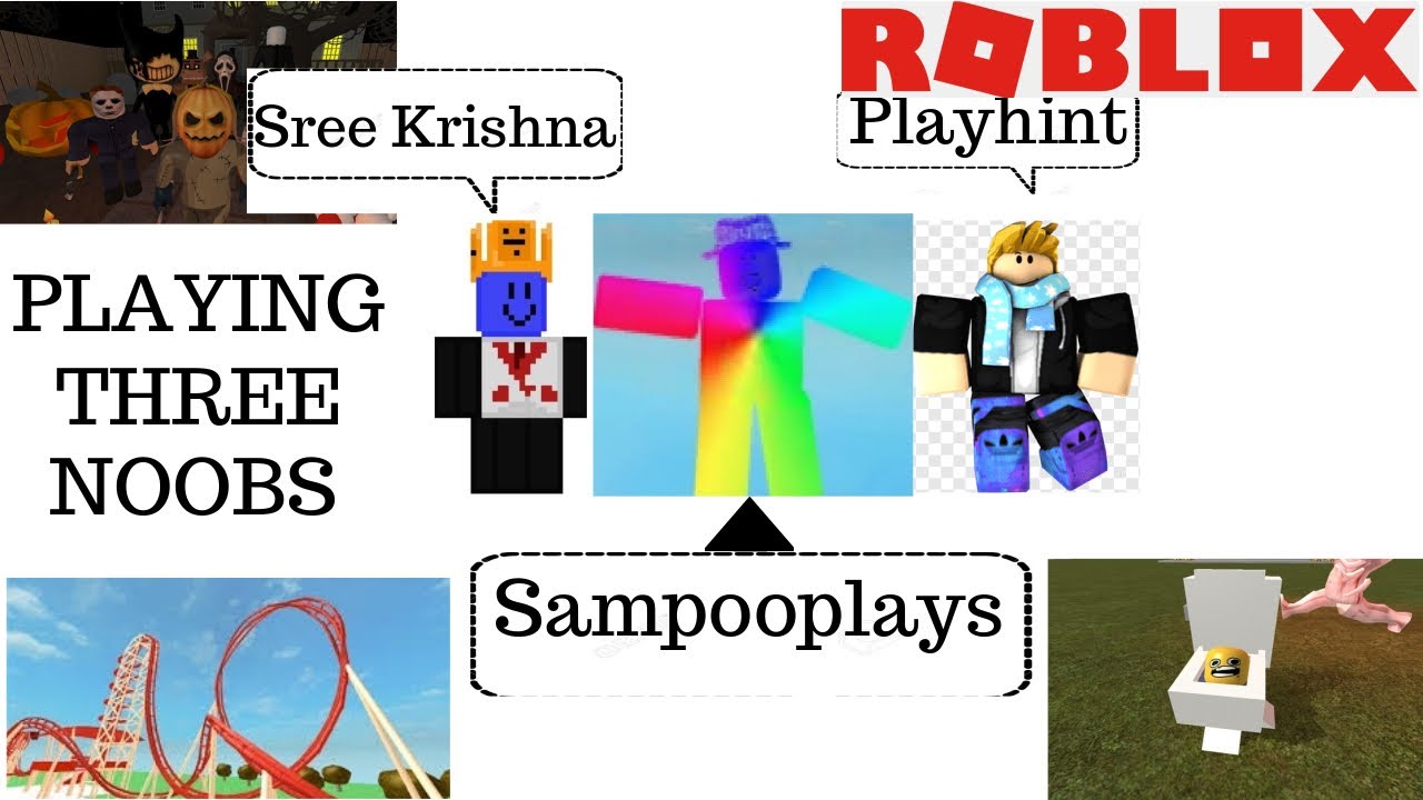 Playing three noobs in roblox(Didn't go well) - YouTube