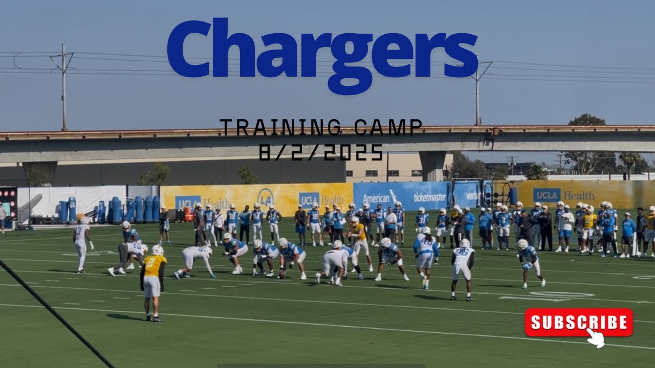 Chargers Training Camp Day 12 - YouTube