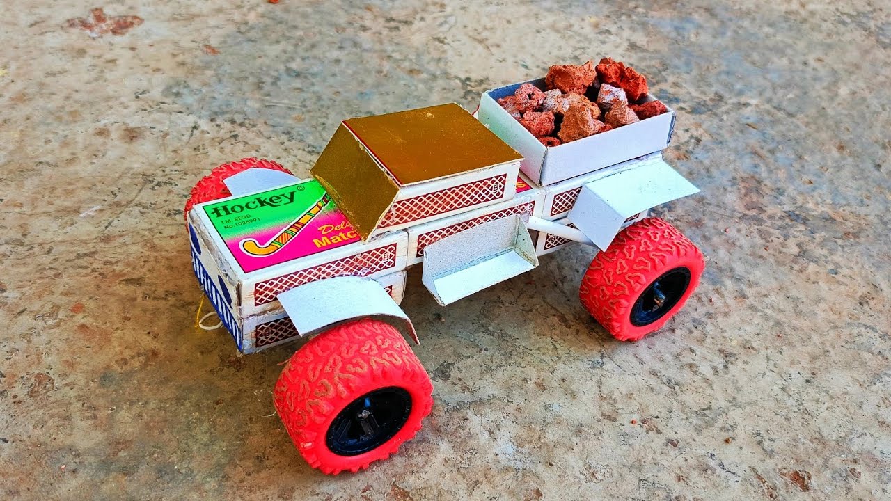 How to make machis box loding tirk with machis box tractor trolley at ...