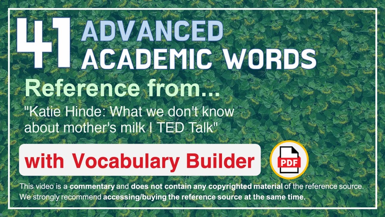 41 Advanced Academic Words Ref from "Katie Hinde: What we don't know ...