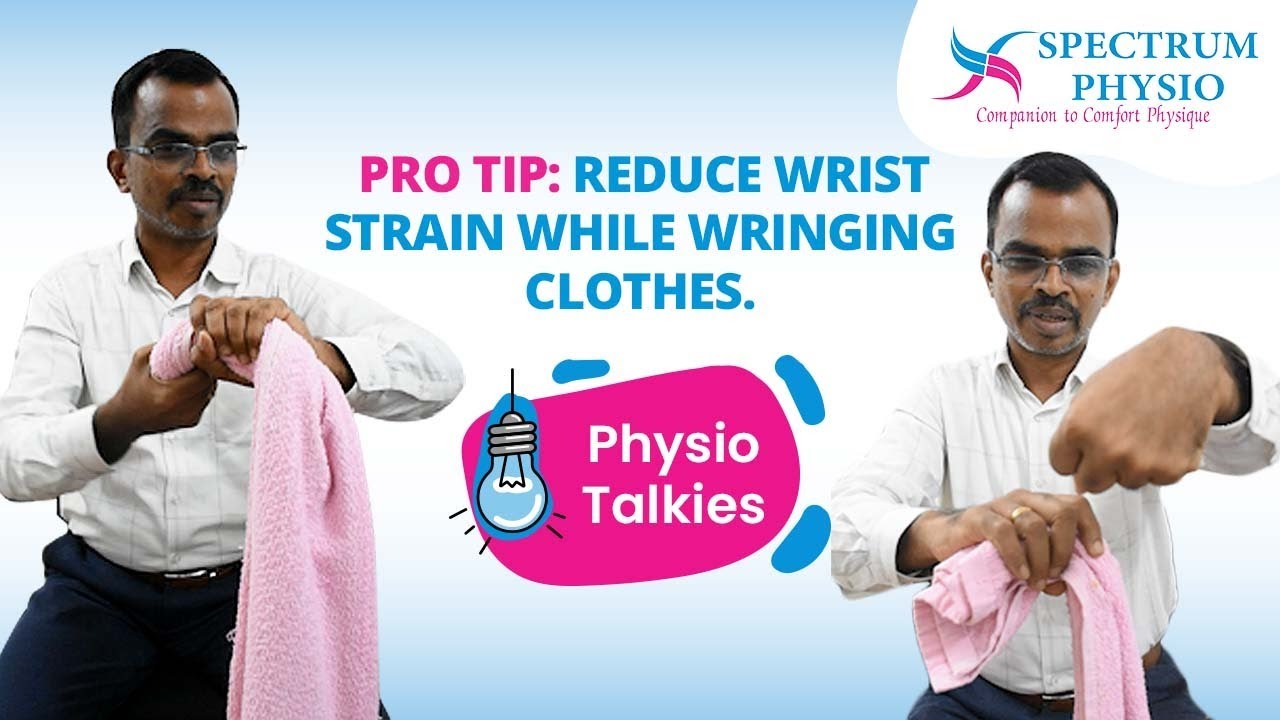 Pro Tip to reduce wrist strain while wringing clothes - YouTube