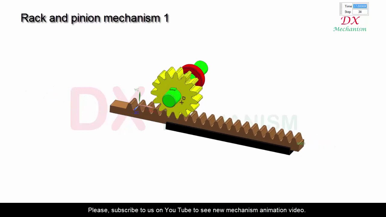 rack and pinion mechanism 1 - YouTube