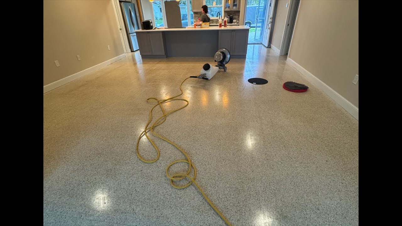 American Floor Scraping is live! Sanding and buffing a floor to give it ...