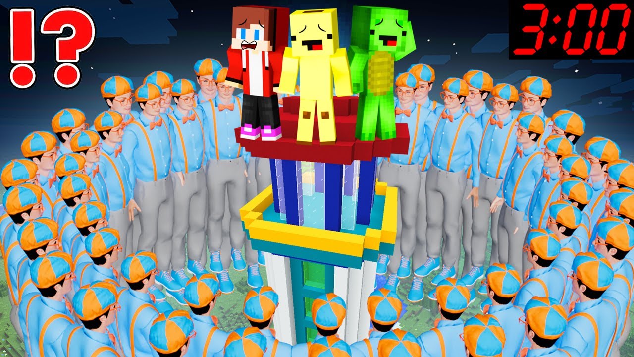 Creepy BLIPPI Titan vs Paw Patrol Security Base in Minecraft Maizen JJ ...