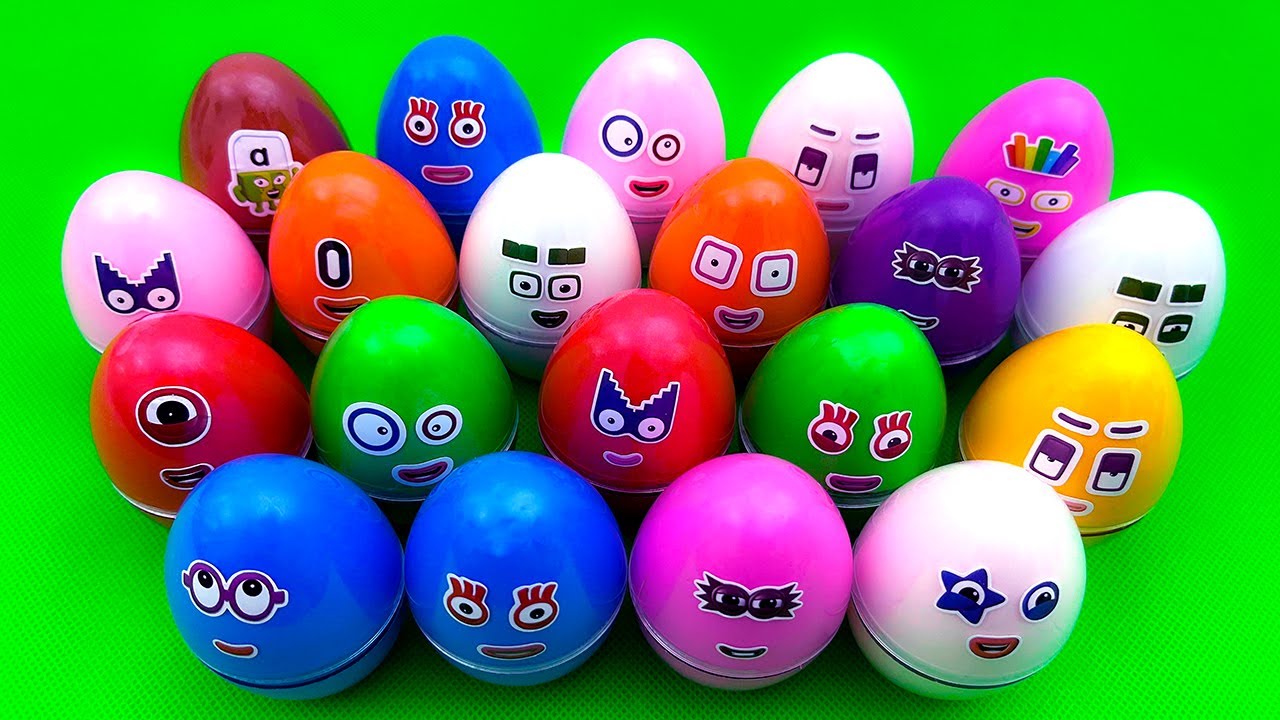 Numberblocks, Alphablocks with All CLAY in Mini Dinosaur Eggs ...