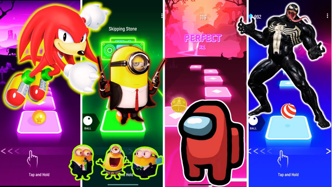 Sonic Origins Knuckles vs Minion Dave vs Among As vs Venom Tiles EDM ...