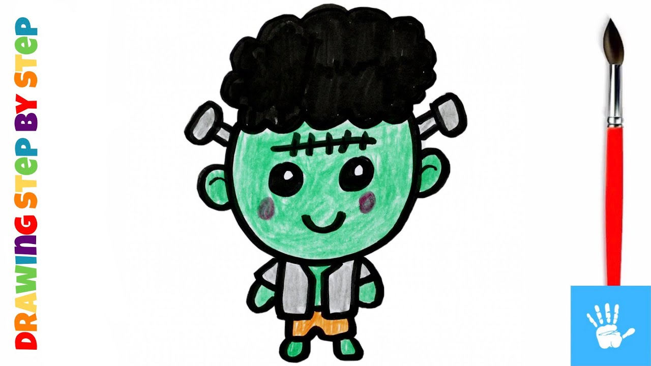 How To Draw a Cute Frankenstein | Happy Halloween - YouTube