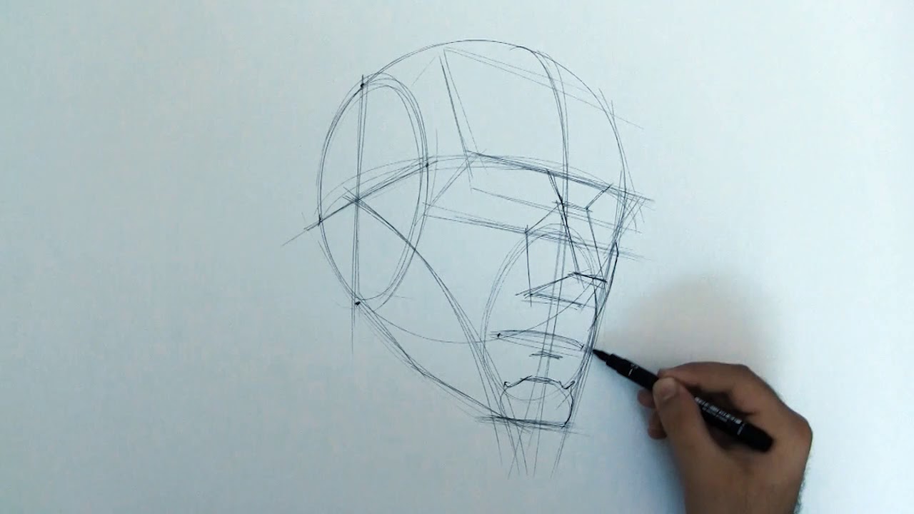 constructive head drawing - YouTube