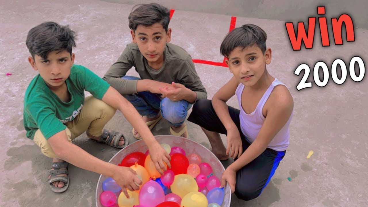 Extreme Last To Leave box Wins 2000Rs 🤑 water balloon game 😂 ABeeR G2 ...