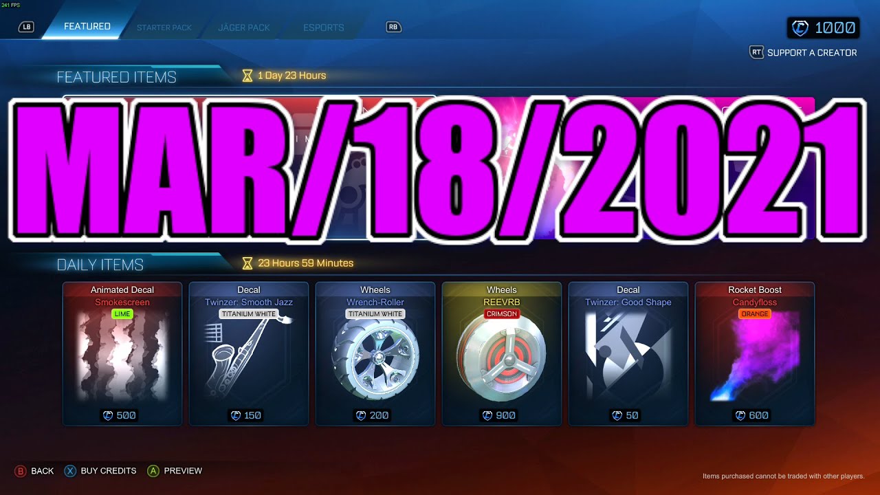 ROCKET LEAGUE ITEM SHOP | MARCH-18-2021 | RL Item Shop Today - YouTube