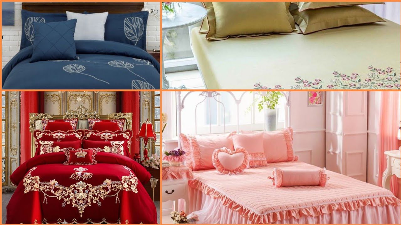 wedding bed sheets design | emboridy and simple bed sheets designidea# ...