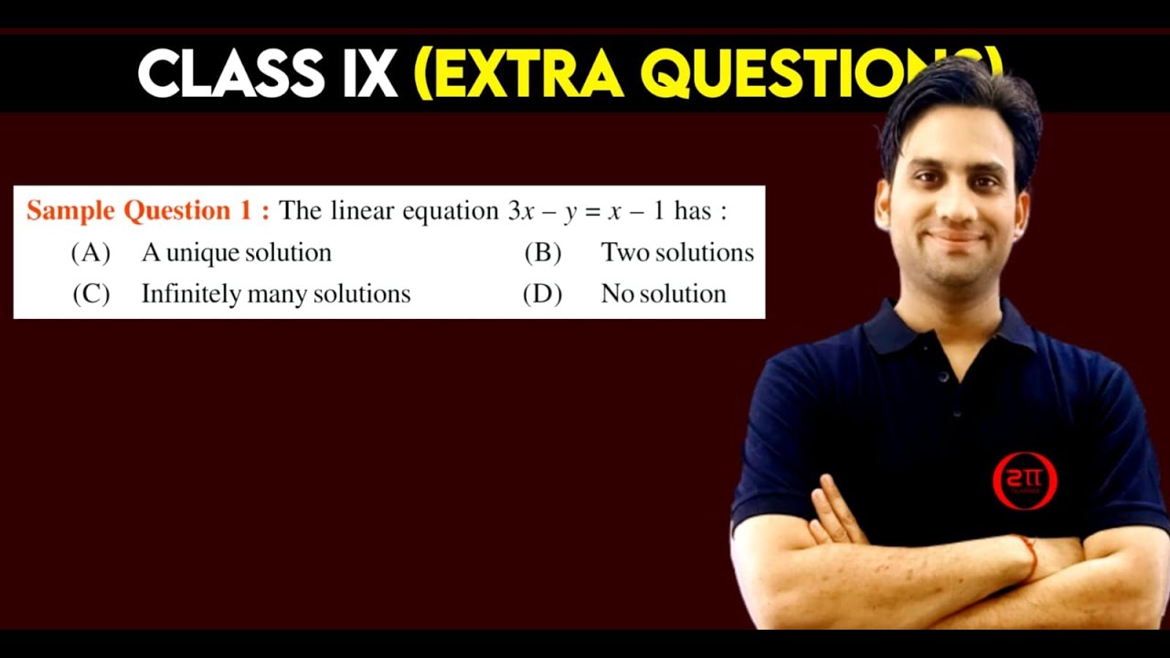 The linear equation 3x – y = x – 1 has : (A) A unique solution (B) Two ...
