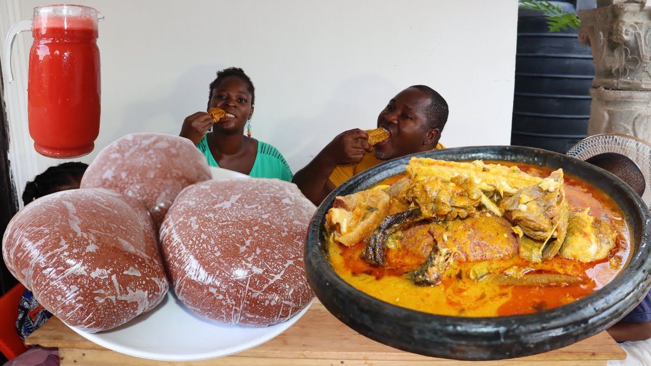 African Family Banga Mukbang !! | African Food Mukbang!! | Horned Melon ...