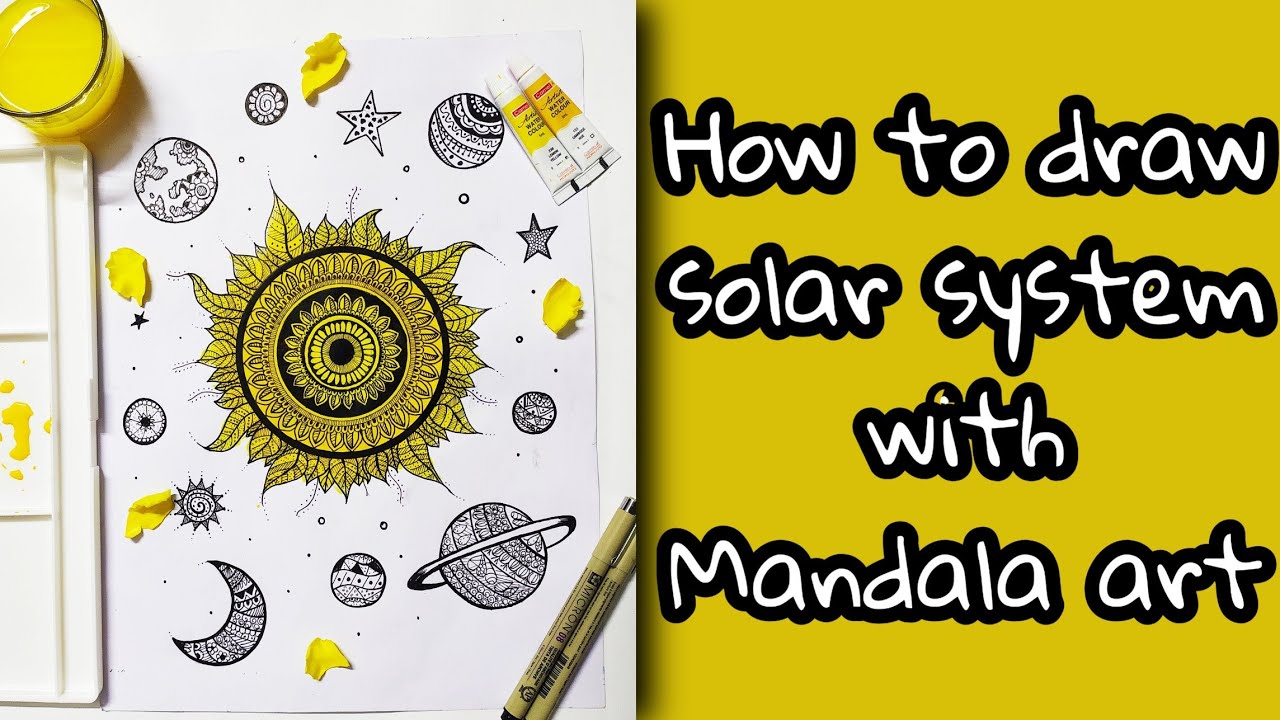 MANDALA ART-Free hand/How to draw solar system with mandala art/Mandala ...