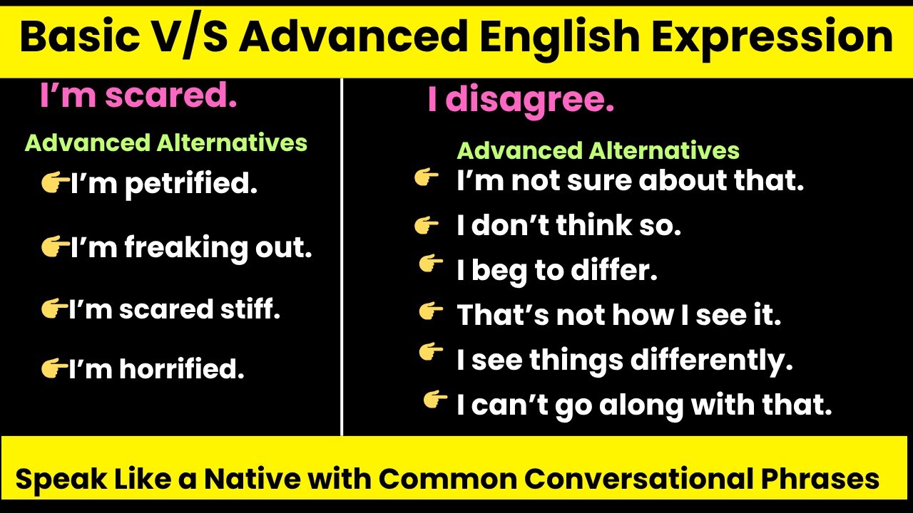 Basic vs Advanced English Expressions, Speak Like a Native with Common ...