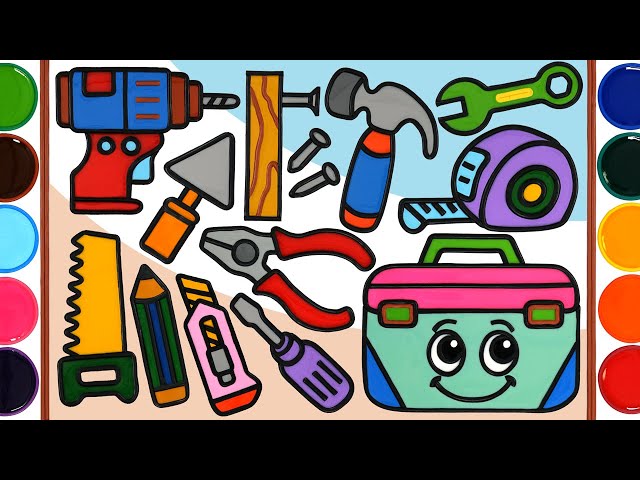 Tools, hammer Jelly Coloring & Painting for Kids | Perkakas Mewarnai ...
