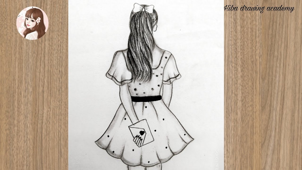 How to draw a back side girl - pencil sketch for beginner || drawing ...