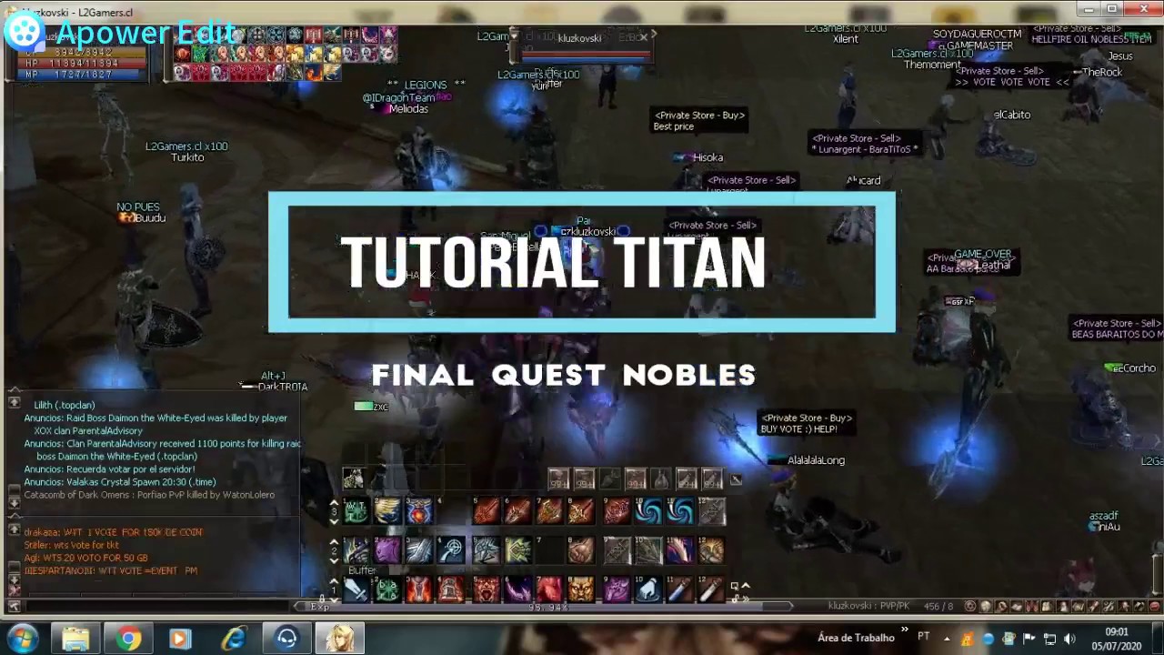 LINEAGE 2 TUTORIAL TITAN FINAL NOBLES - YouTube