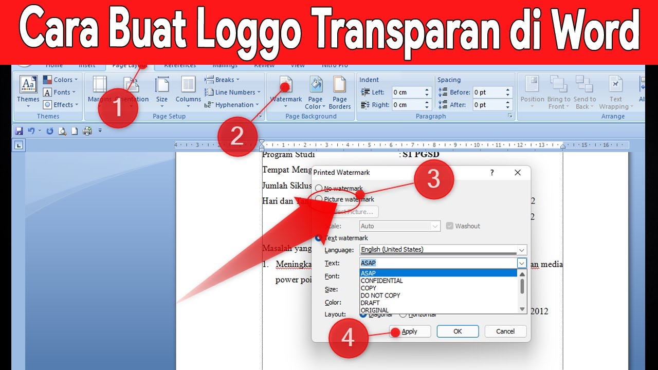 Cara Membuat Loggo Transparan di Word - YouTube