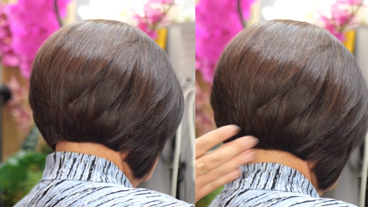 Bob haircut and color hair tutorial - YouTube