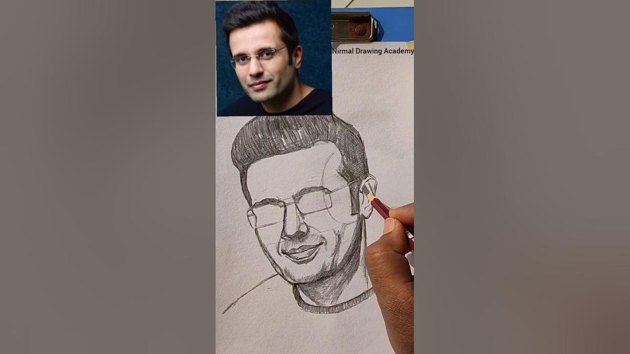 Sandeep Maheshwari portrait drawing with Andrew Loomis method #shorts #controversy # ...