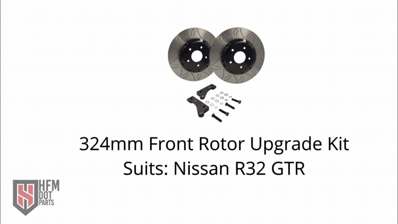 324mm Front Rotor Kit Install Guide From HFM.Parts - R32 GTR - YouTube