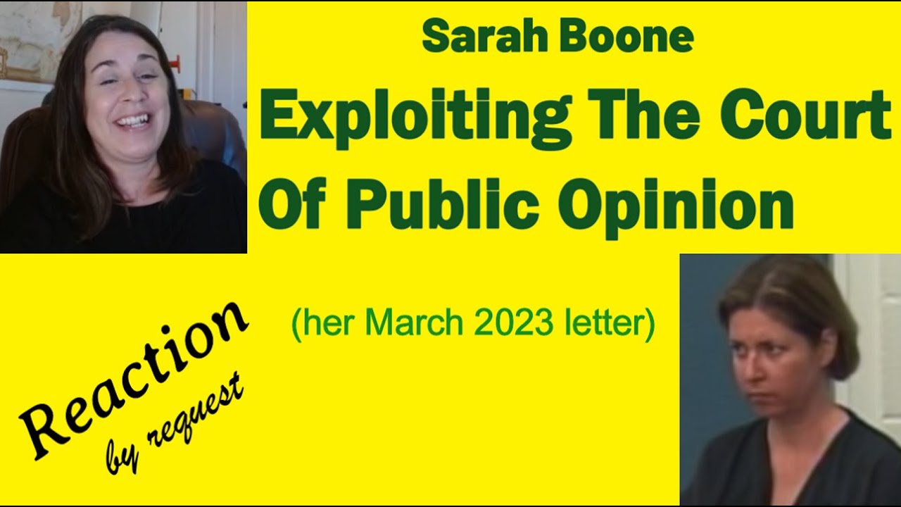 Sarah Boone Exploiting The Court Of Public Opinion (her March letter ...