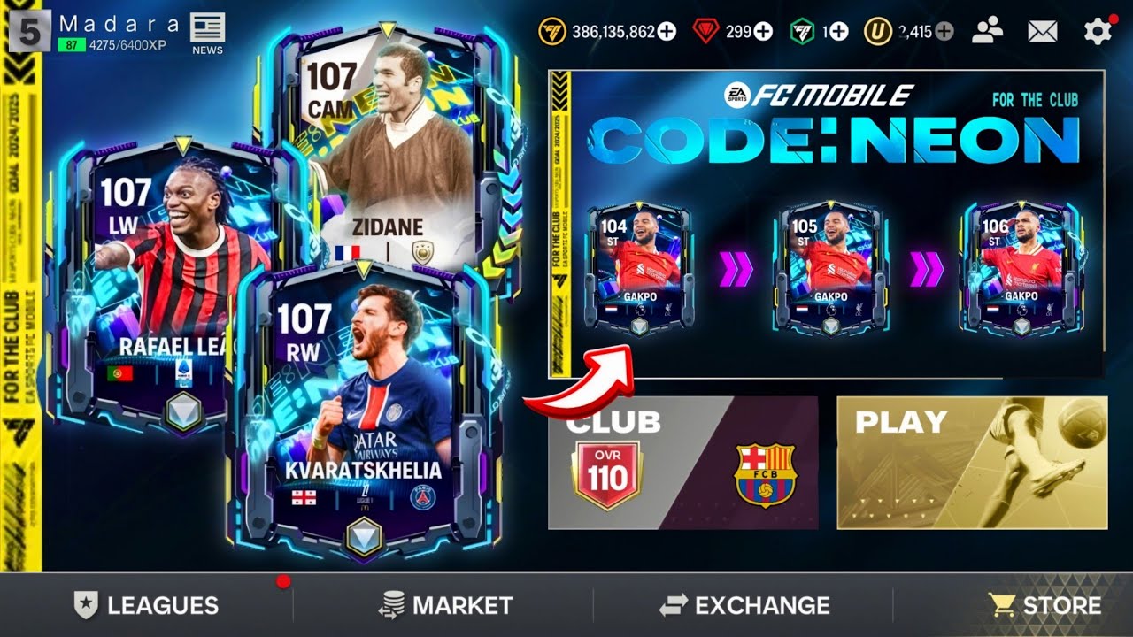 WOW!! CODE NEON EVENT FC MOBILE 25 | NEW 106 OVR LEAGUE ICON & DIVISION ...