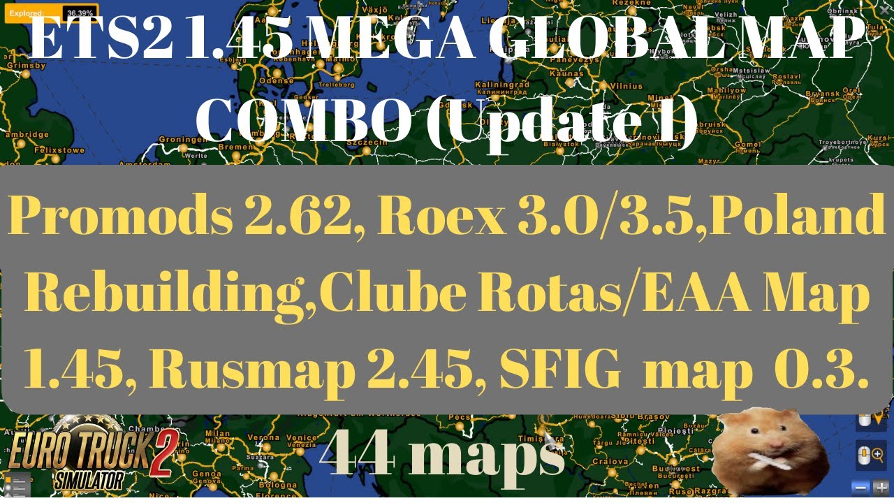 ETS2 1.45 MEGA GLOBAL MAP COMBO (update 1) 44 MAPS - YouTube