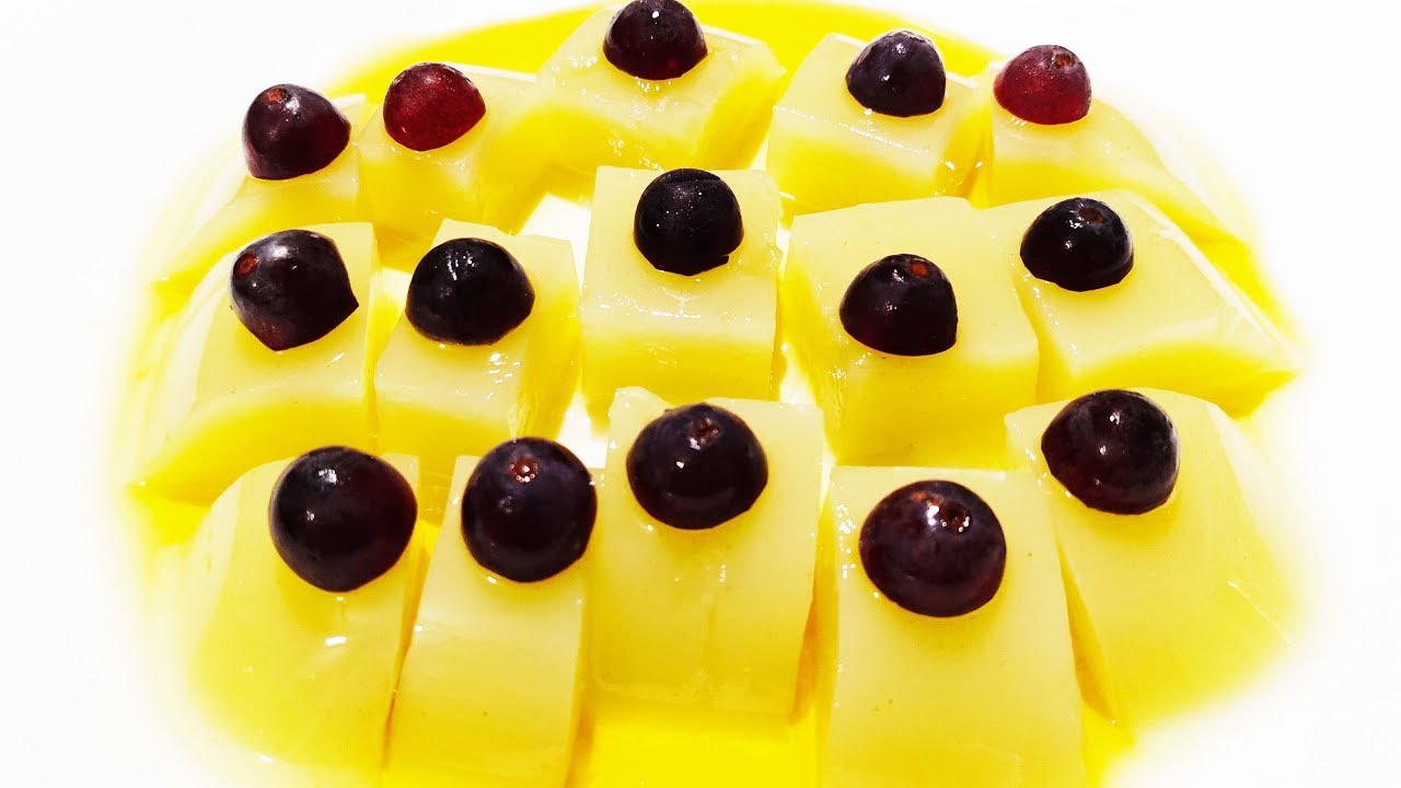 Green Grape Pudding Recipe | How to Make Pudding with China Grass or ...