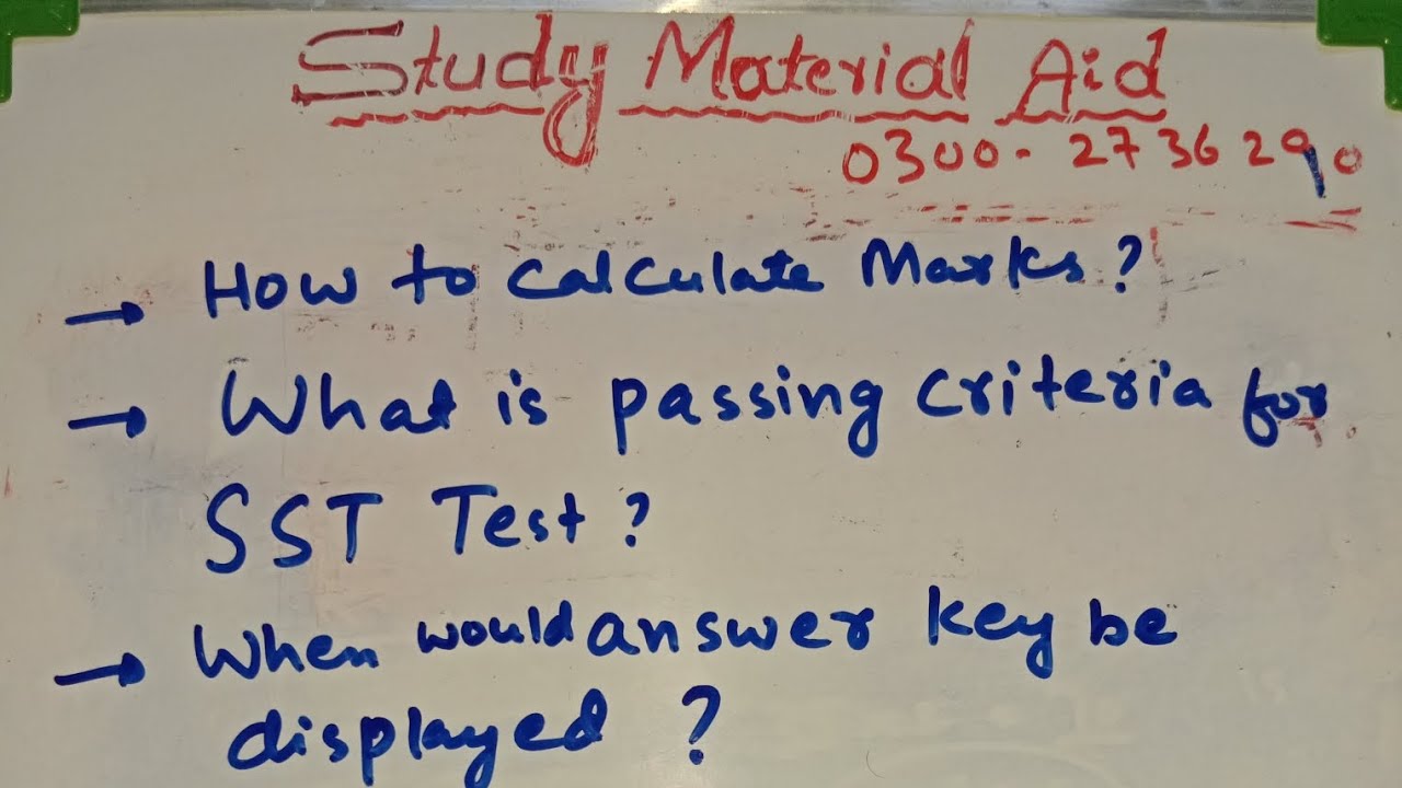 SST update: How to calculate marks? Passing Criteria & Answer keys ...