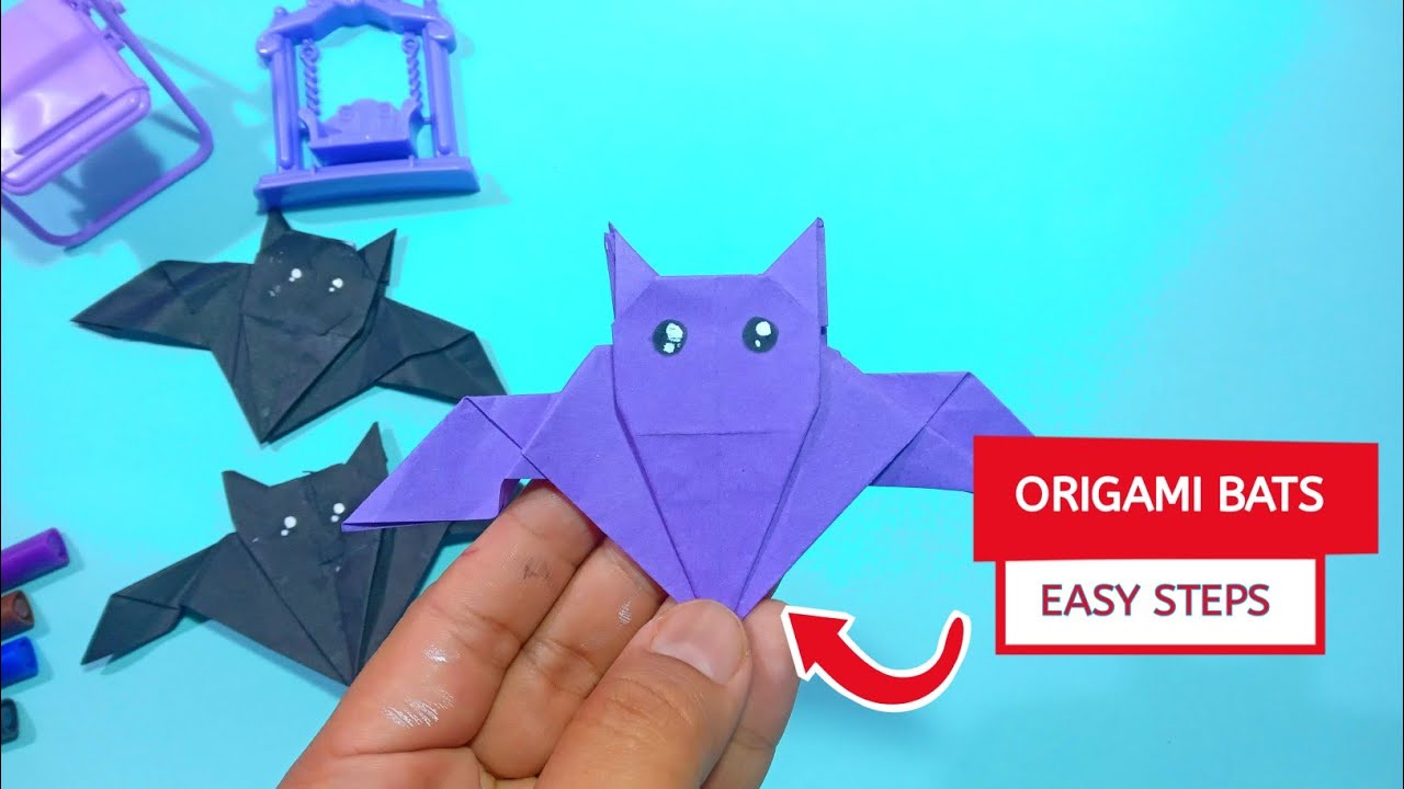 Easy Origami Bats - How to make Origami Animals | Hello Origami Loverz - YouTube