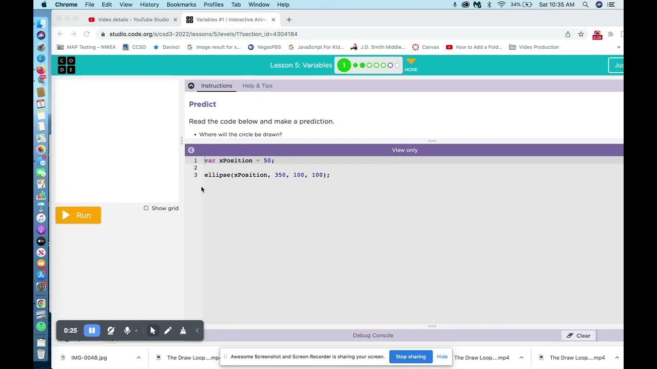 Code Org Lesson 5 Level 1 In Unit 3 Discoveries Youtube