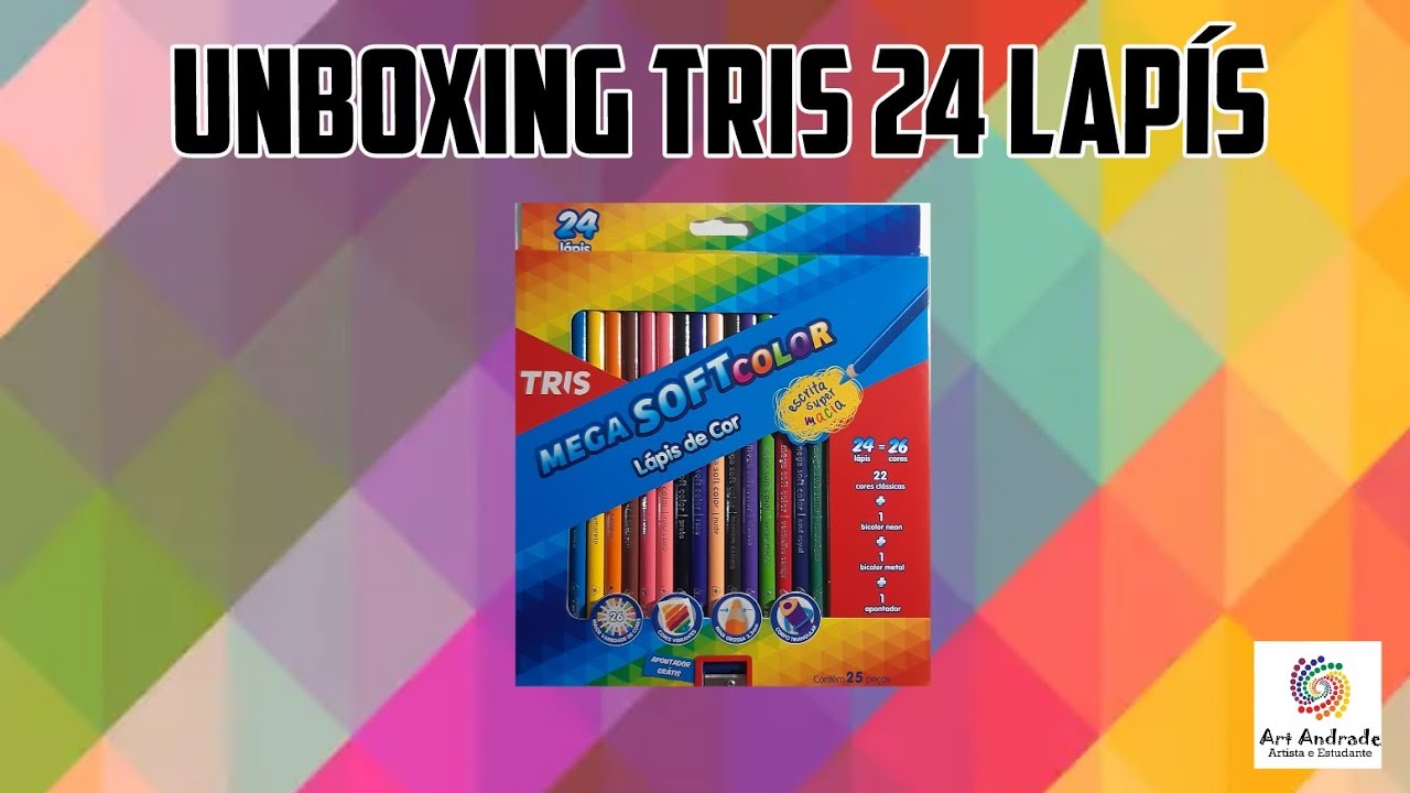 UNBOXIN TRIS MEGA SOFT COLOR 24 LAPÍS. "ART ANDRADE"🇧🇷 🎨 - YouTube
