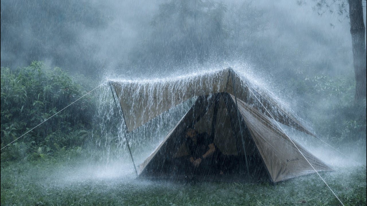 THE WORST RAIN STORM I'VE EVER EXPERIENCED‼️ SOLO CAMPING IN HEAVY RAIN ...
