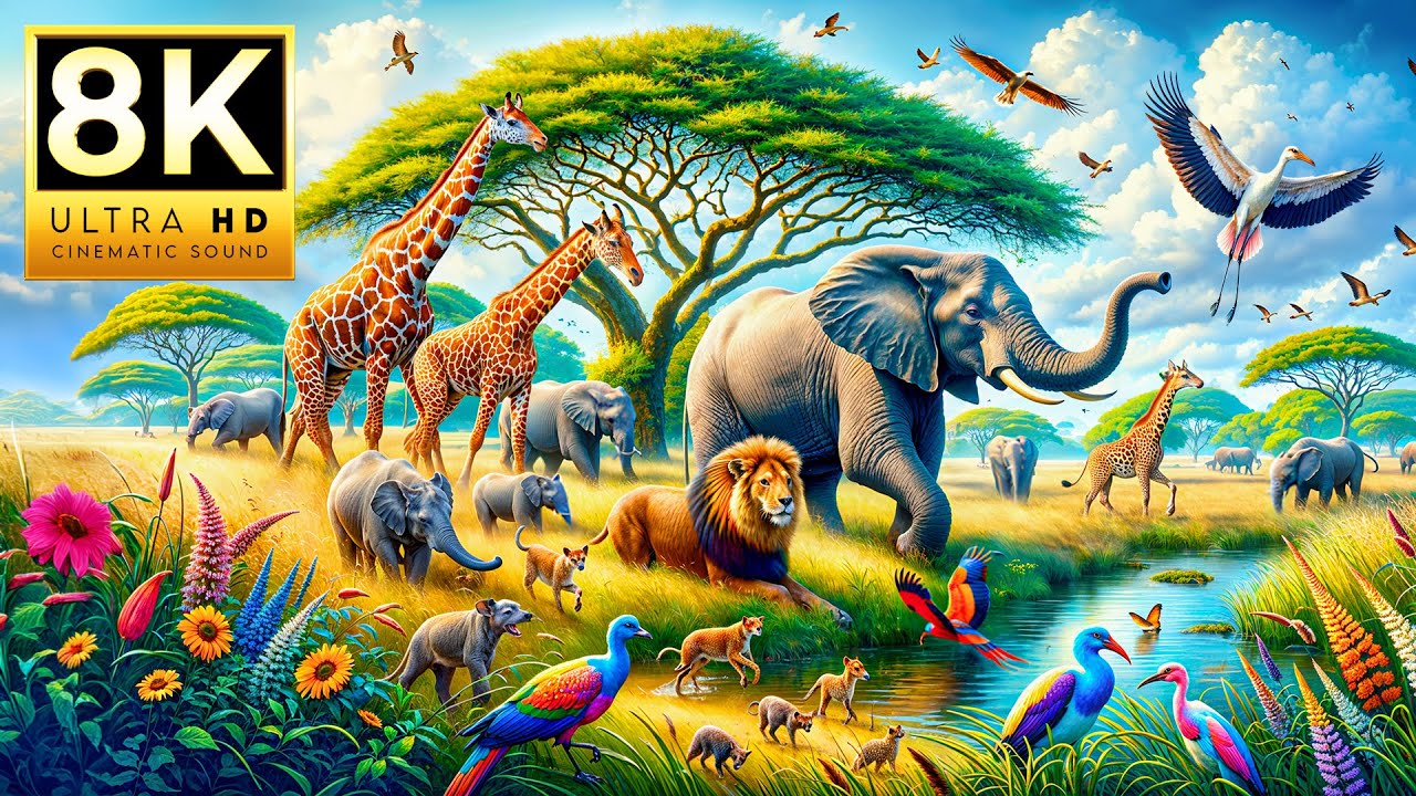 SPECTACULAR WILD ANIMALS 8K ULTRA HD | with Catchy Cinematic Music ...