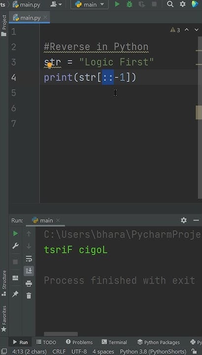 Reverse a String Easily in Python | Logic First Tamil | #Shorts - YouTube