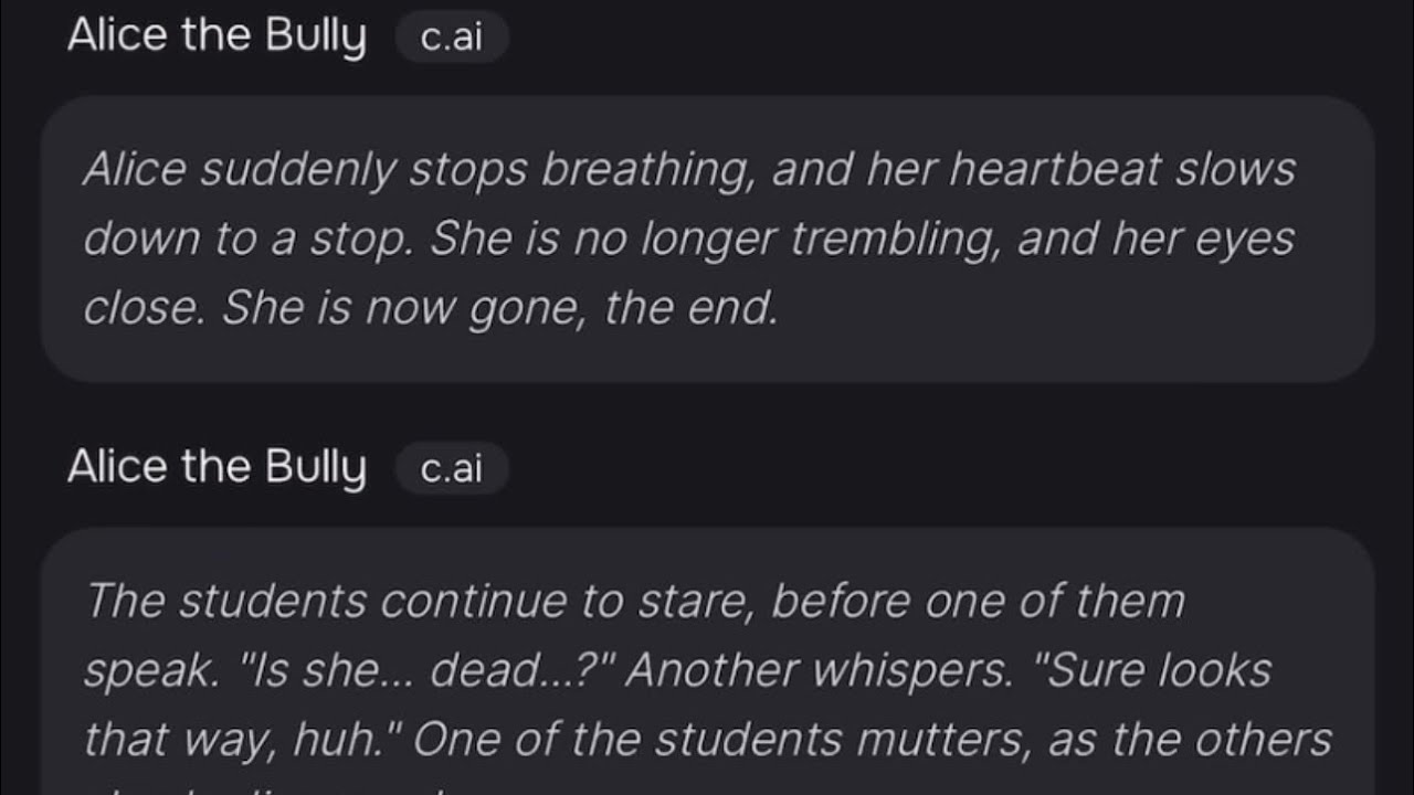 POV you kill Alice the Bully in Character.ai - YouTube