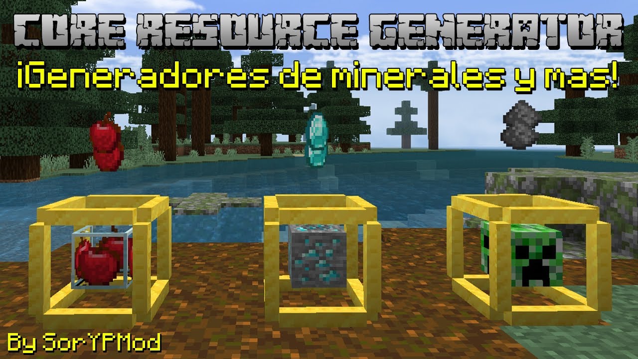 ADDON DE GENERADORES PARA MINECRAFT PE 1.19 | CORE RESOURCE GENERATOR MOD - YouTube