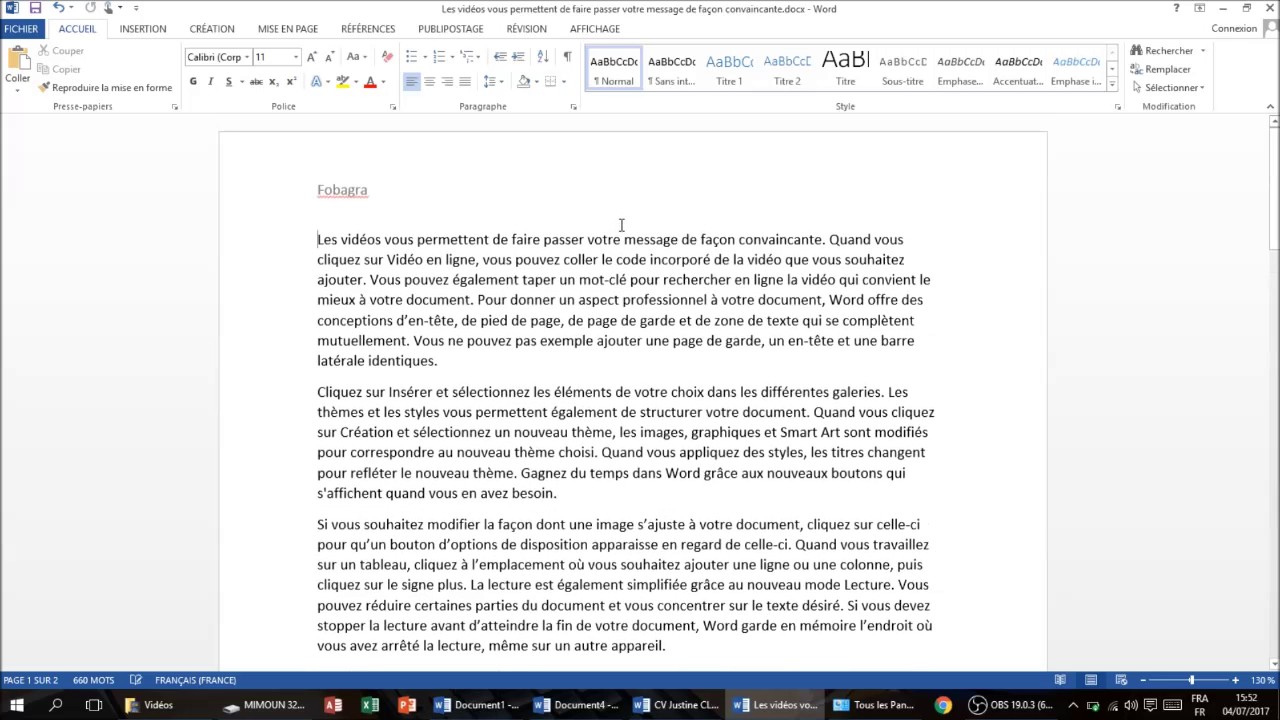[Tutoriel] Word : Entête et pied de page - YouTube
