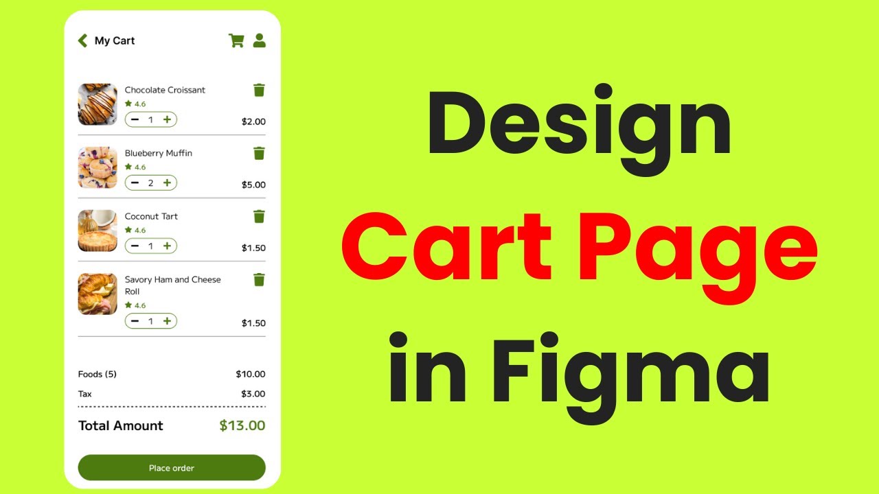 Mobile app cart page design in Figma - Part 02 - YouTube