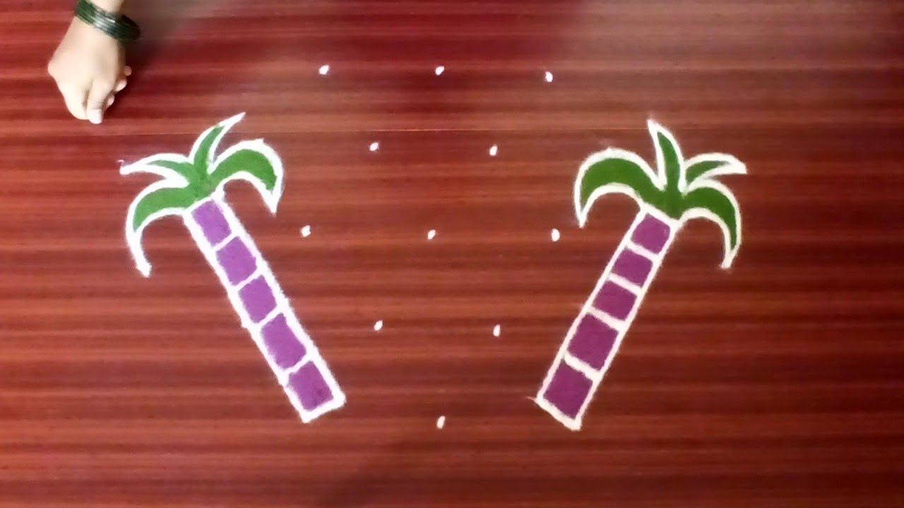 Pongal kolam 2022|sankranti pot rangoli|5*3 makar sankranti Muggulu|pot ...